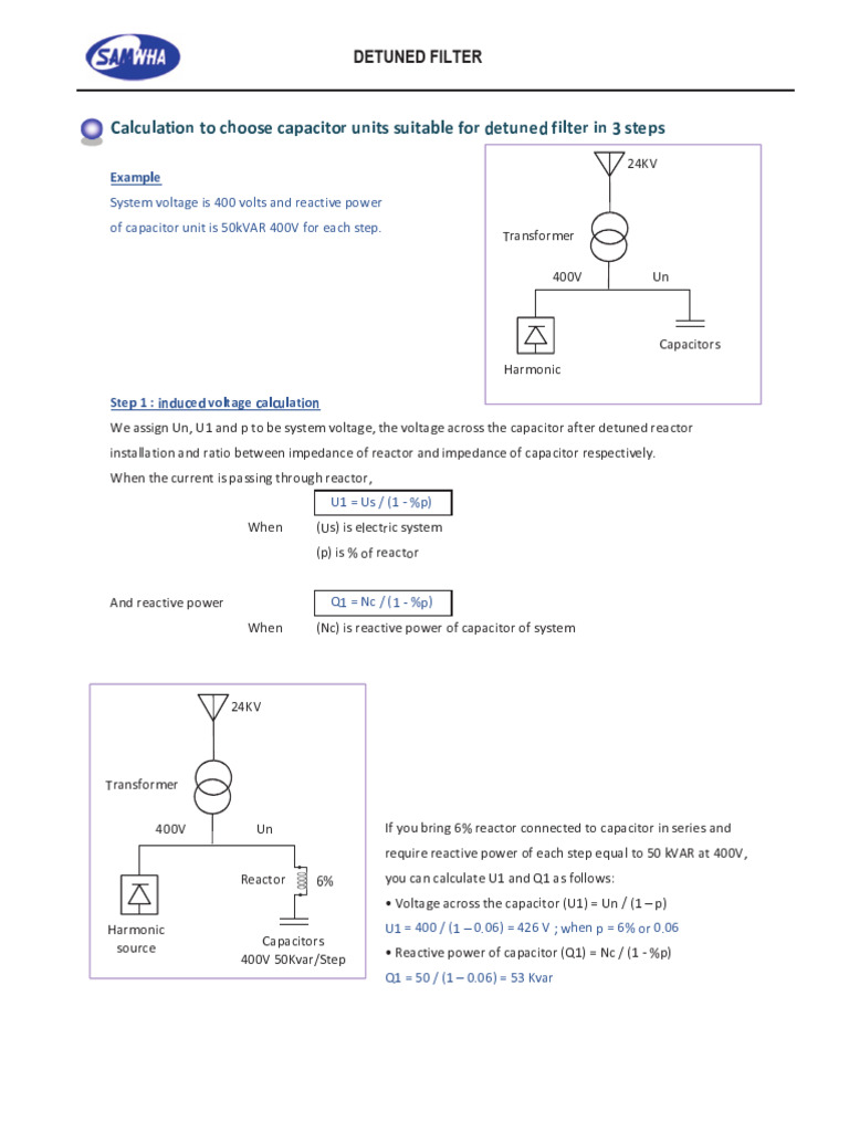 Calculation Capacitor For Detuned Filter | PDF | Computer Engineering | Electronics