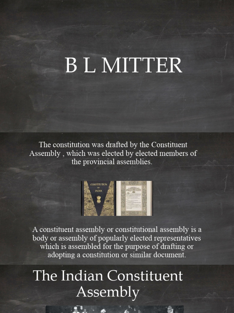 B.L. Mitter's Role in Drafting Committee | PDF | Politics