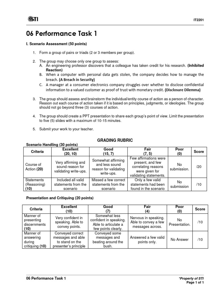 06 Performance Task 1 | PDF