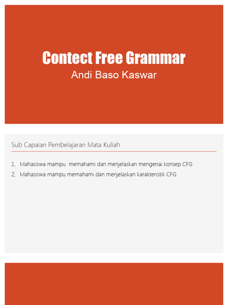 12-13 - Context Free Grammar | PDF
