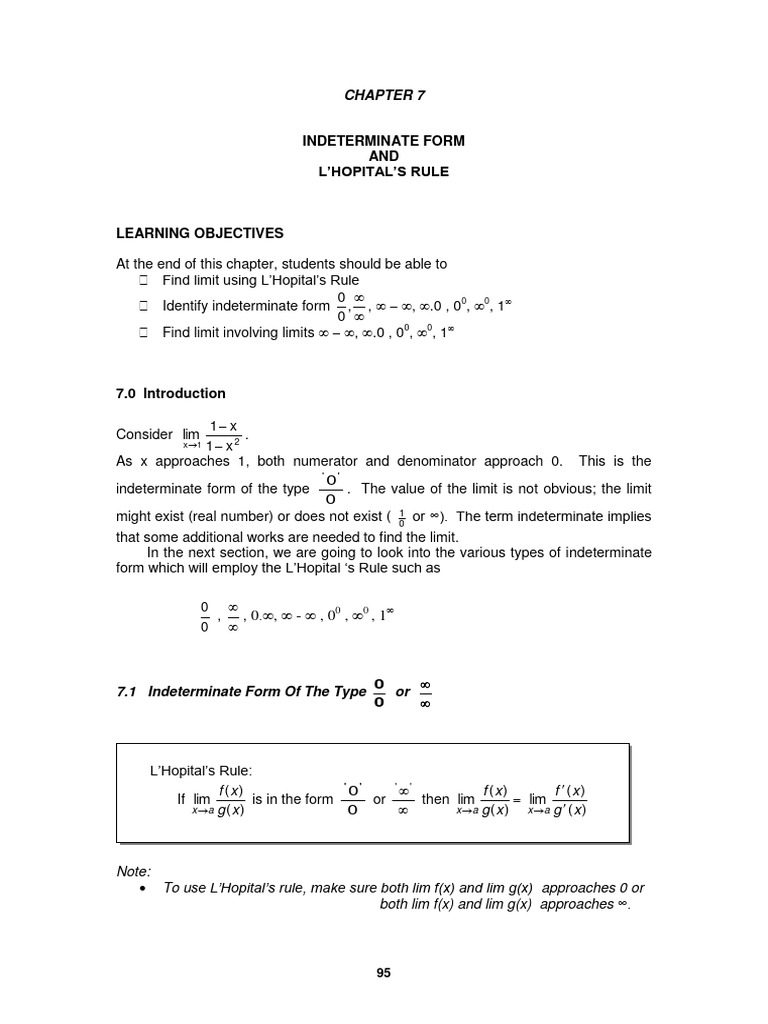 6 Indeterminate For and L Hopital Rules | PDF | Mathematical Objects ...