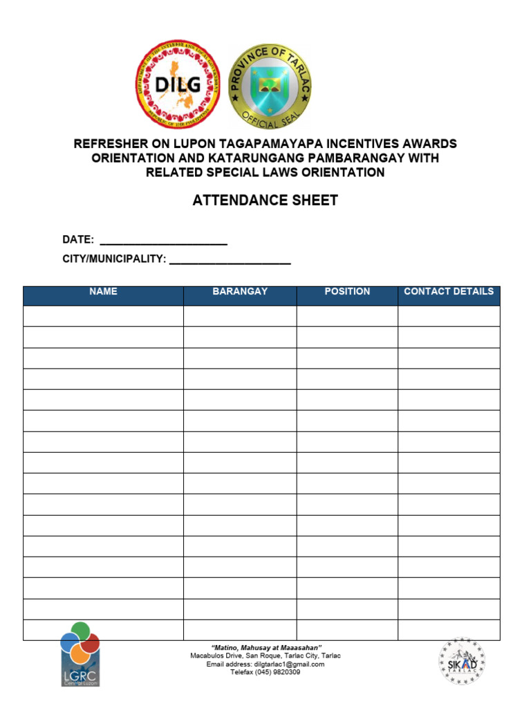 Ltia Orientation Attendance | PDF
