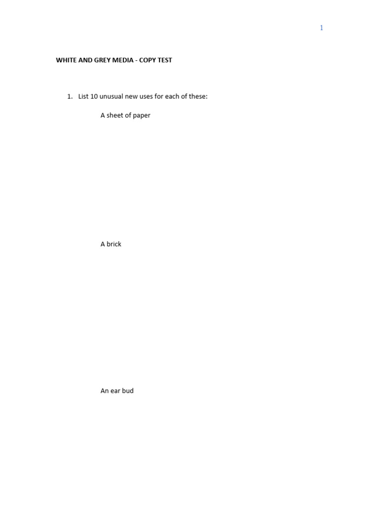 Copy Assessment - WNG | PDF