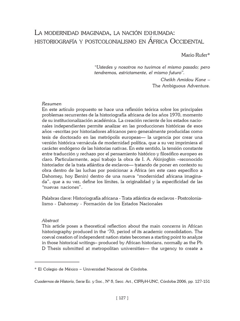 Postcolonialismo | PDF | Nación | Historiografía