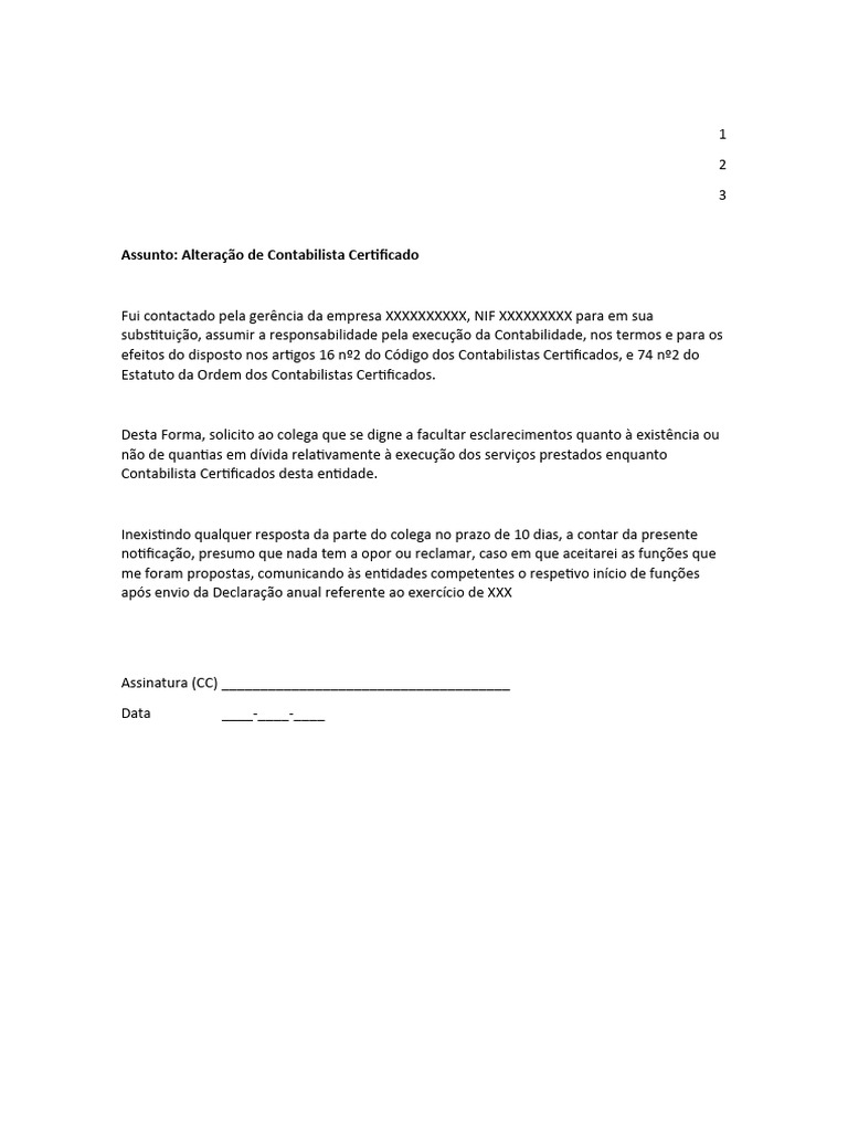 Alteração de Contabilista Certificado | PDF