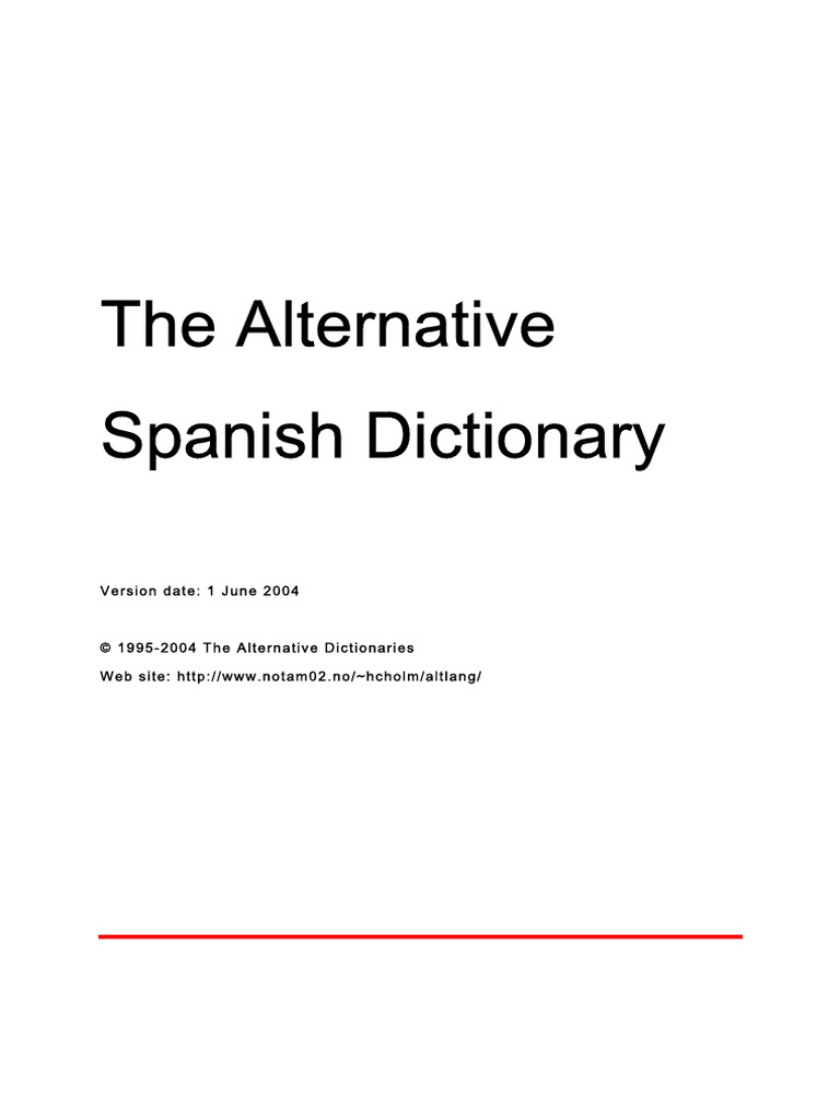 ANÓNIMO - The alternative spanish dictionary | PDF | Linguistics ...
