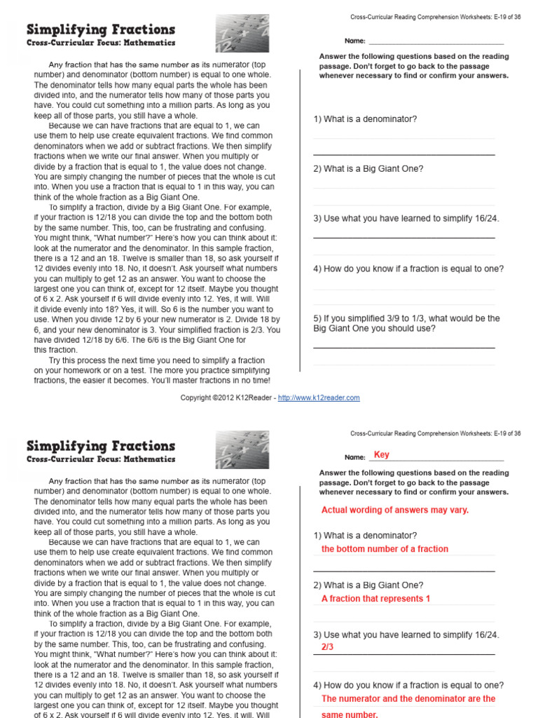 Simplifying Fractions | PDF