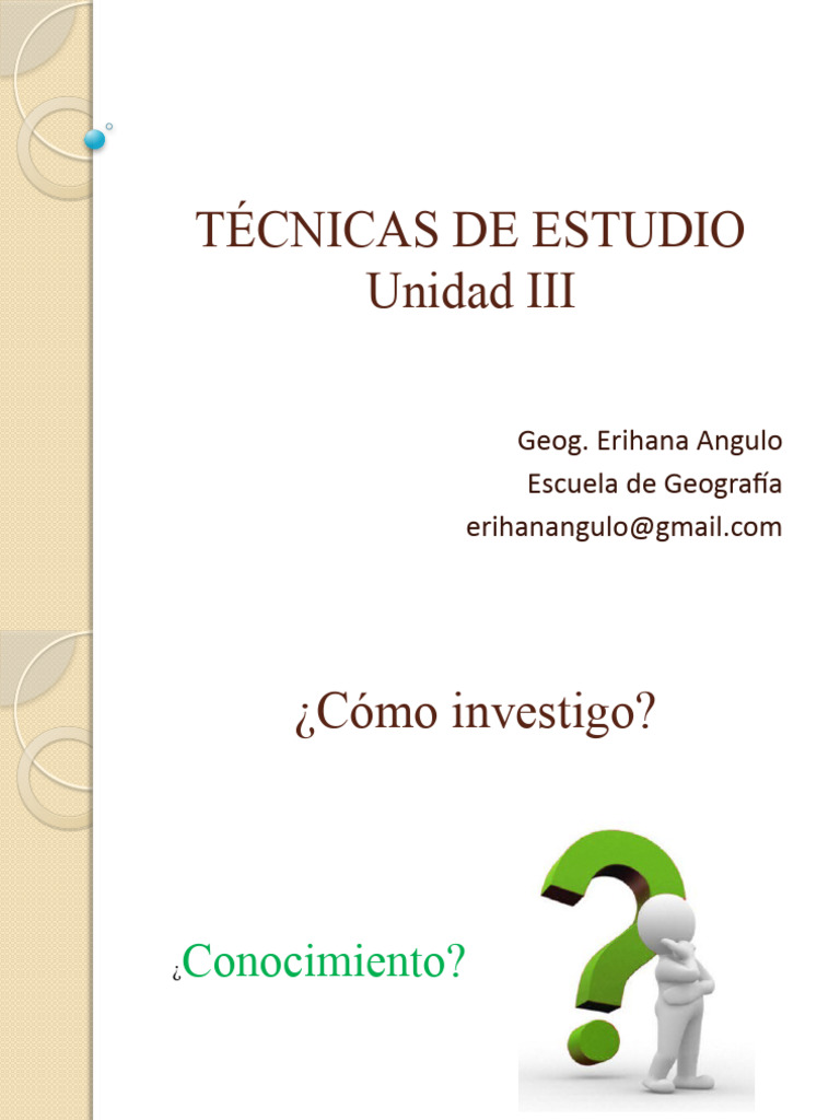 Técnicas de Estudio Unidad Iii | PDF | Conocimiento | Empirismo