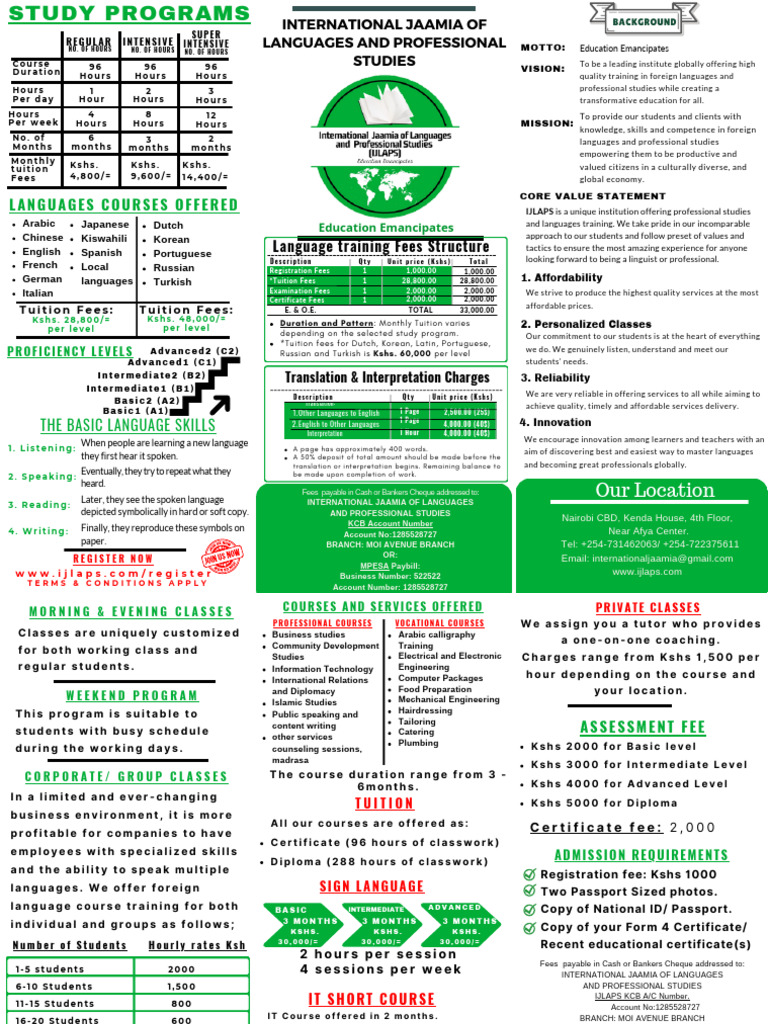 Language Course Fees at IJLAPS | PDF