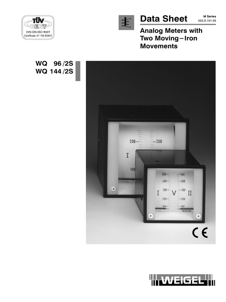 Data Sheet: Analog Meters With Two Moving-Iron Movements WQ 96 /2S WQ ...