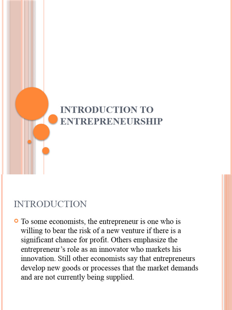 Introduction To Entrepreneurship | PDF | Entrepreneurship | Economies