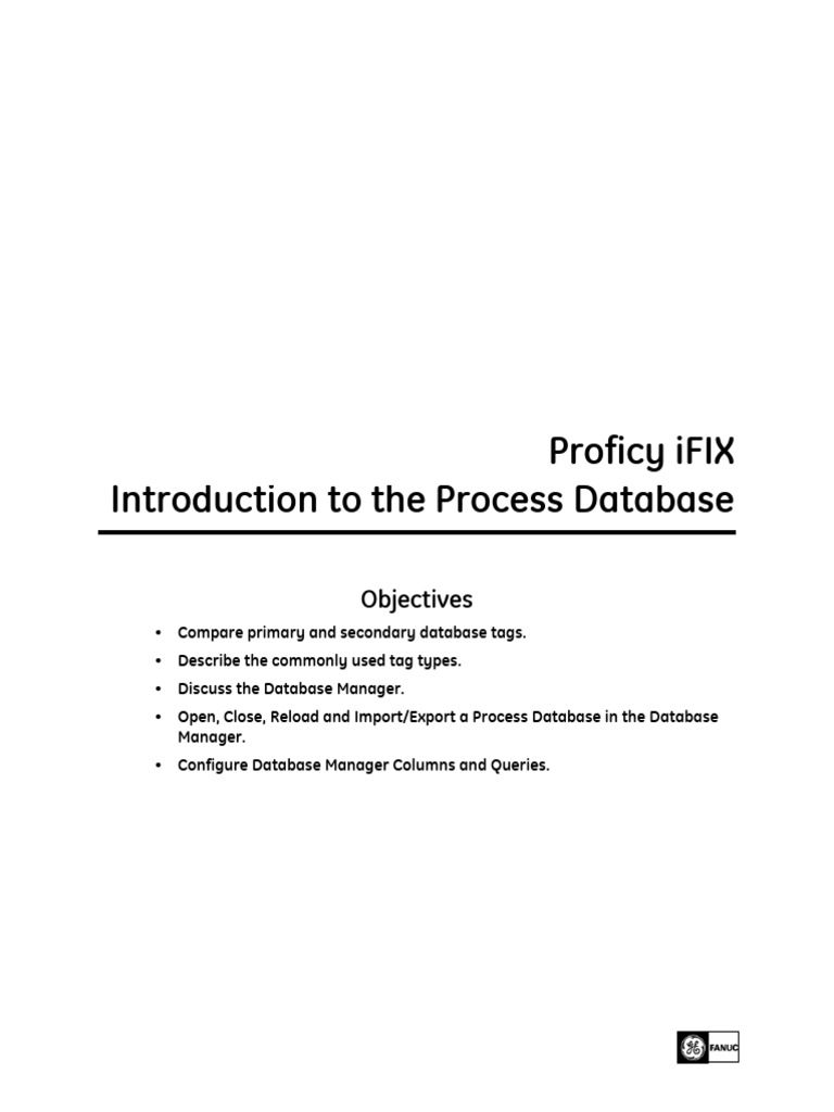 GFS-154B M07 Introduction To The Process Database | PDF | Databases | Scada