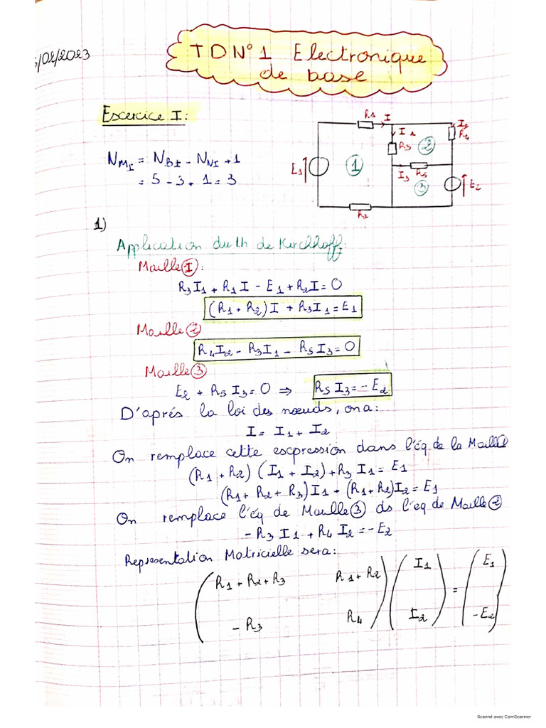 Correction TD1 Electro | PDF