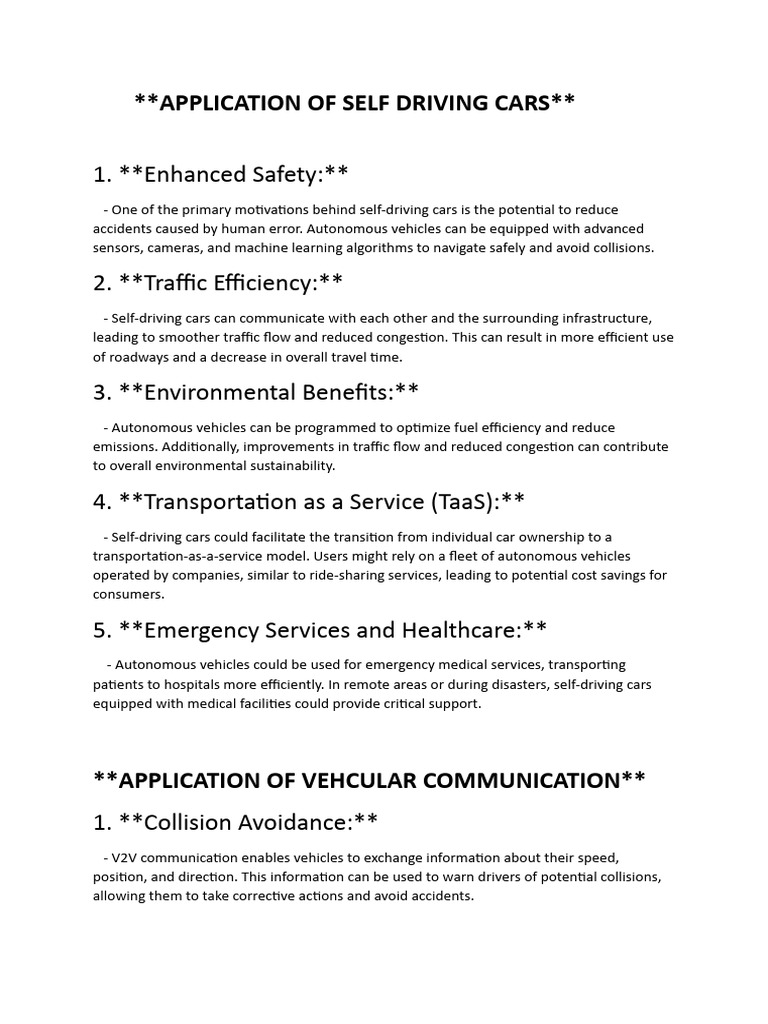 APPLICATION SELF DRIVING CAR | PDF | Traffic | Traffic Collision