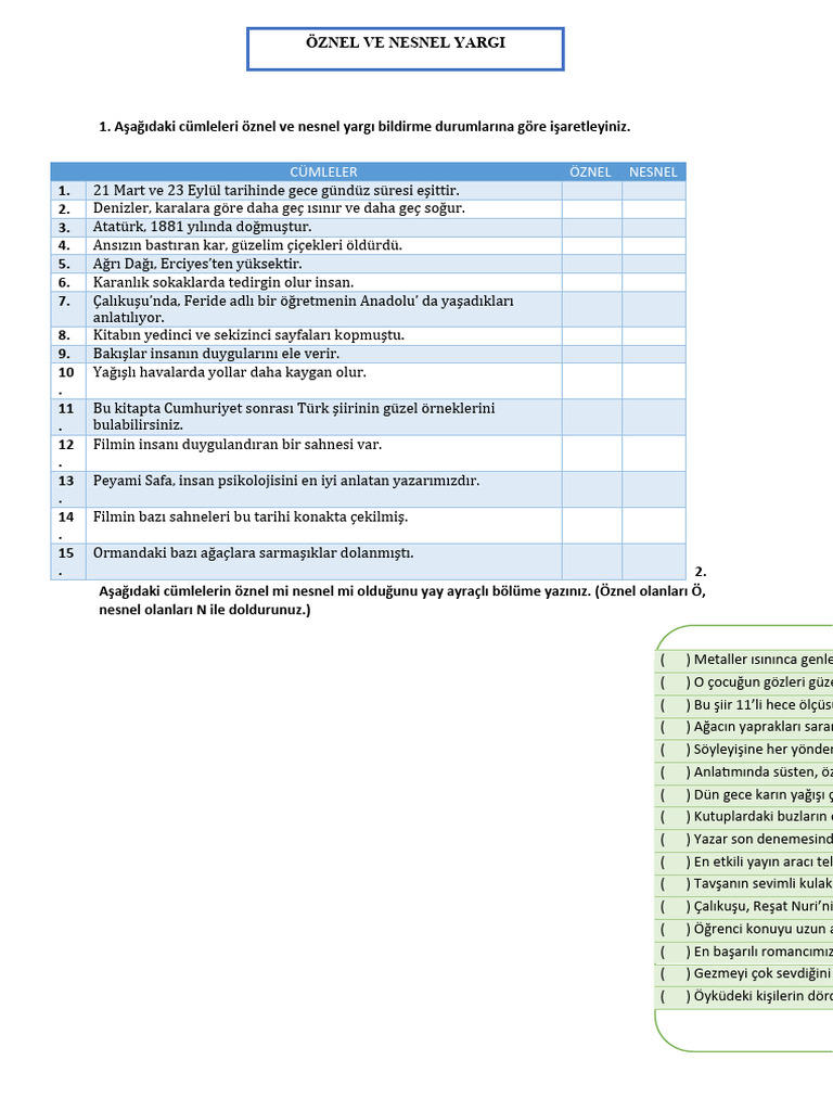 Öznel Nesnel Anlatım-2 | PDF