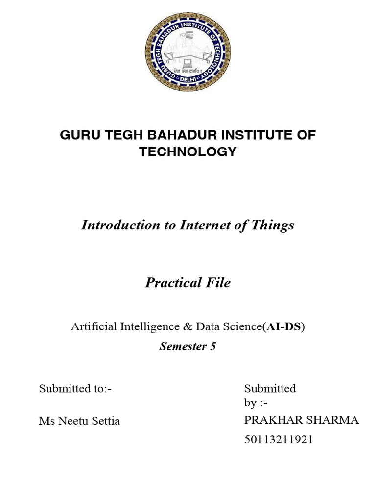 Vimal IOT Front Page | PDF | Computers