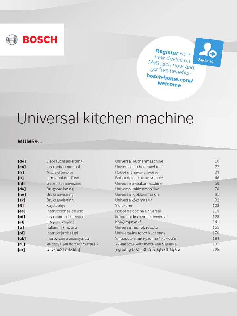 Universal Kitchen Machine: Register Your Welcome | PDF