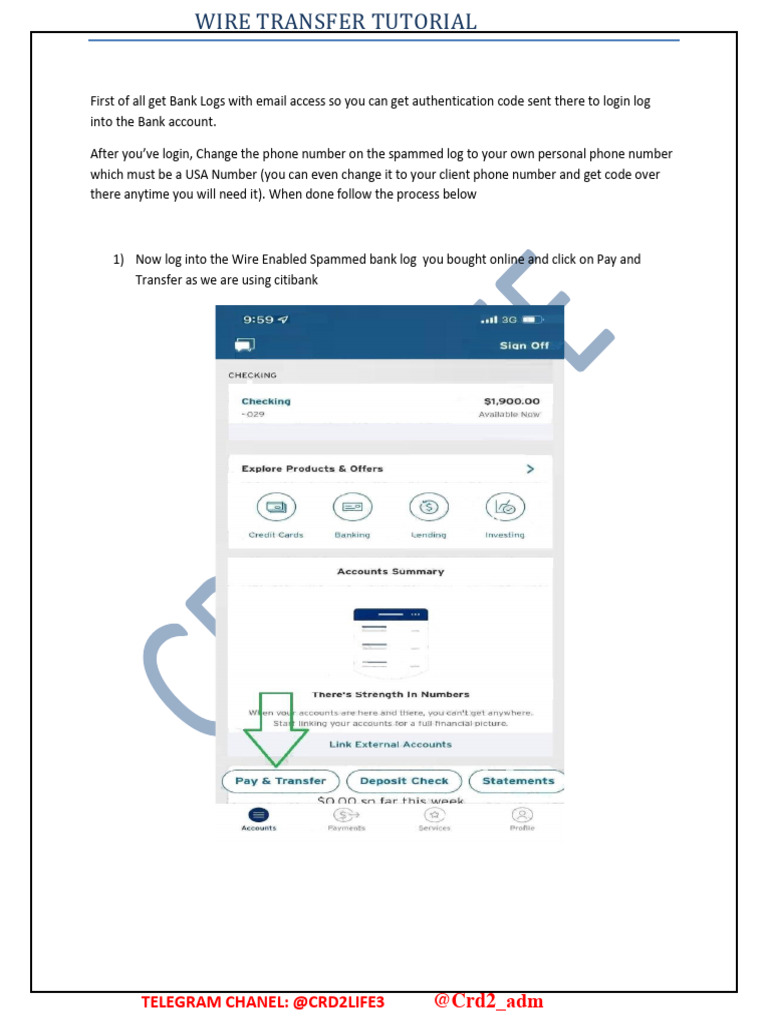 Wire Transfer Tutorial | PDF | Wire Transfer | Login