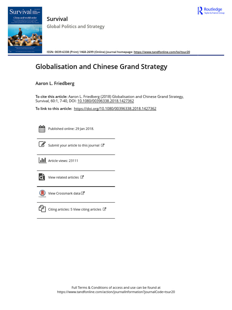 Seminar 1 Globalisation and Chinese Grand Strategy | PDF | China ...