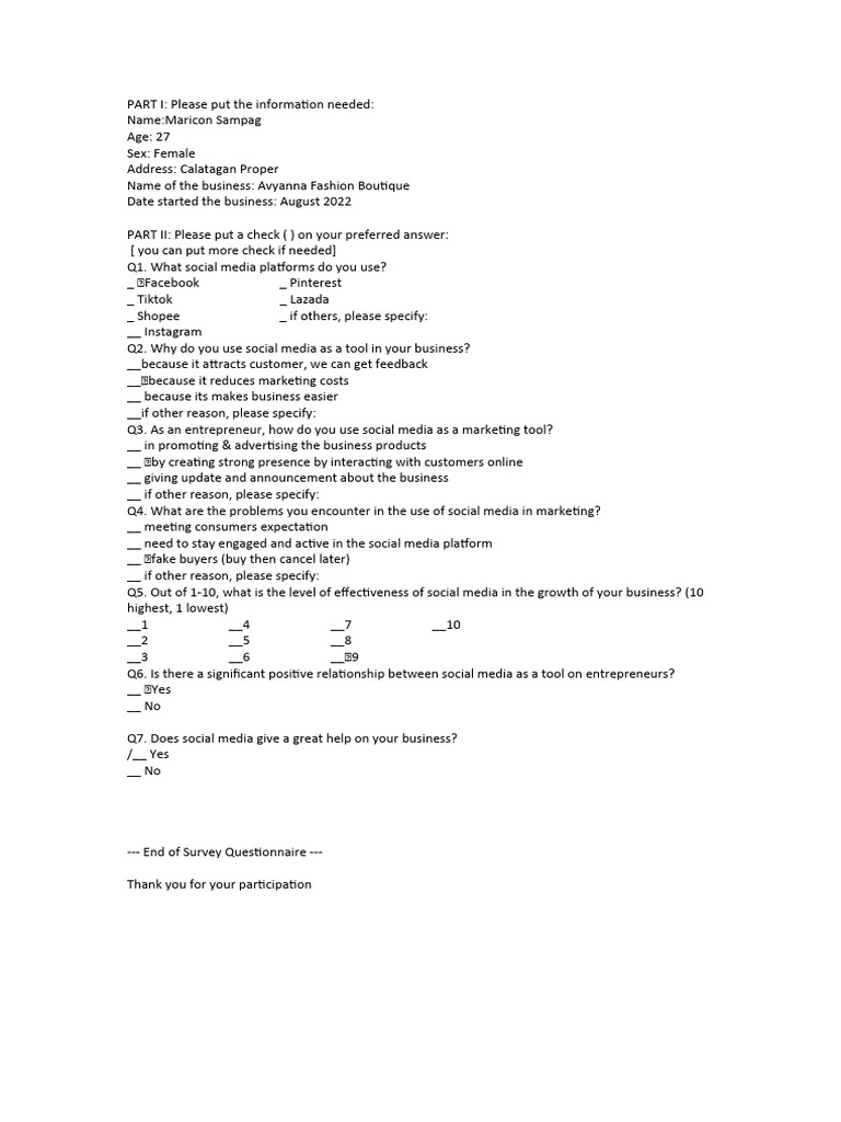 ANSWERS ON QUESTIONNAIRES | PDF | Popular Culture & Media Studies ...