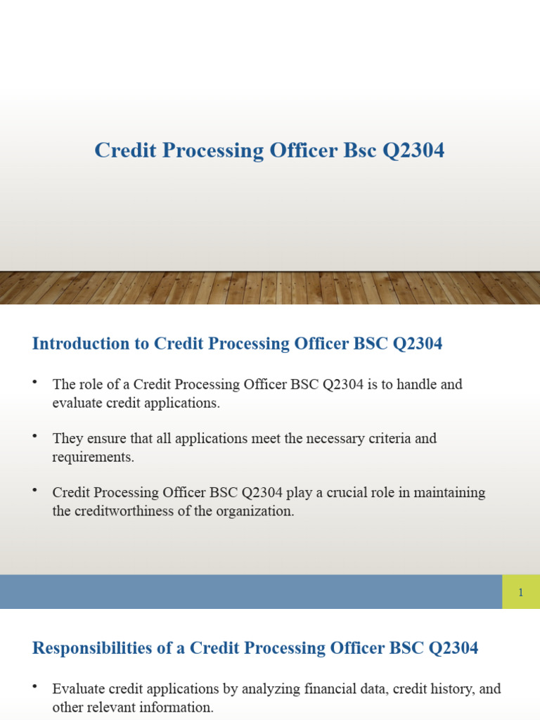 Credit Processing Officer BSC Q2304 | PDF | Performance Indicator ...