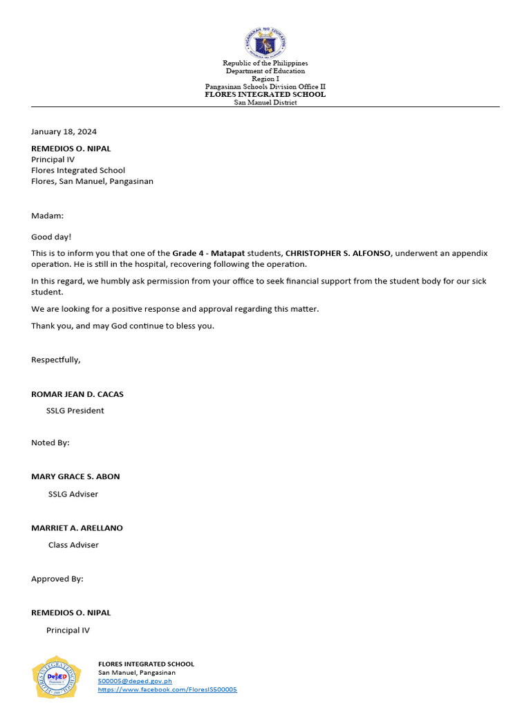 Financial Assistance Letter | PDF