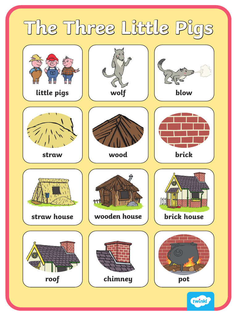 T T 8039 The Three Little Pigs Vocabulary Poster - Ver - 1 | PDF