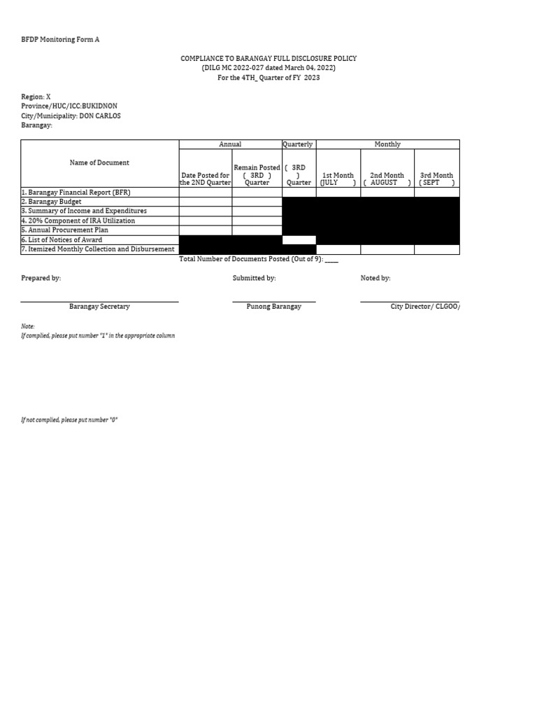 BFDP Forms For Download Only | PDF