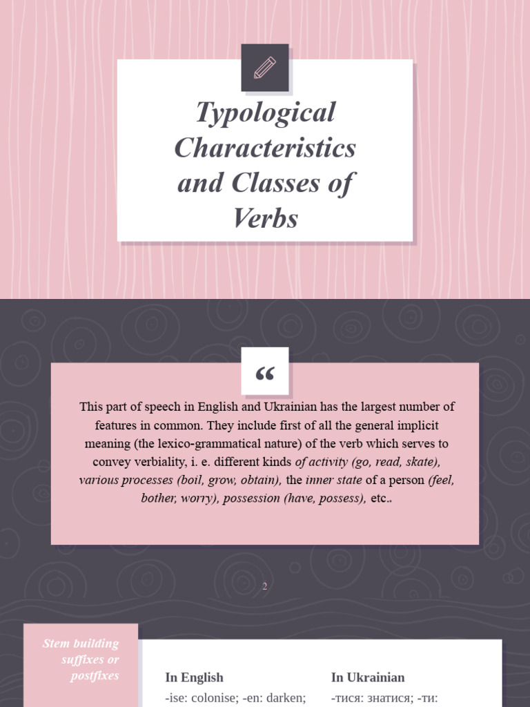 Characteristics and Classes of Verbs | PDF | Verb | Linguistic Morphology