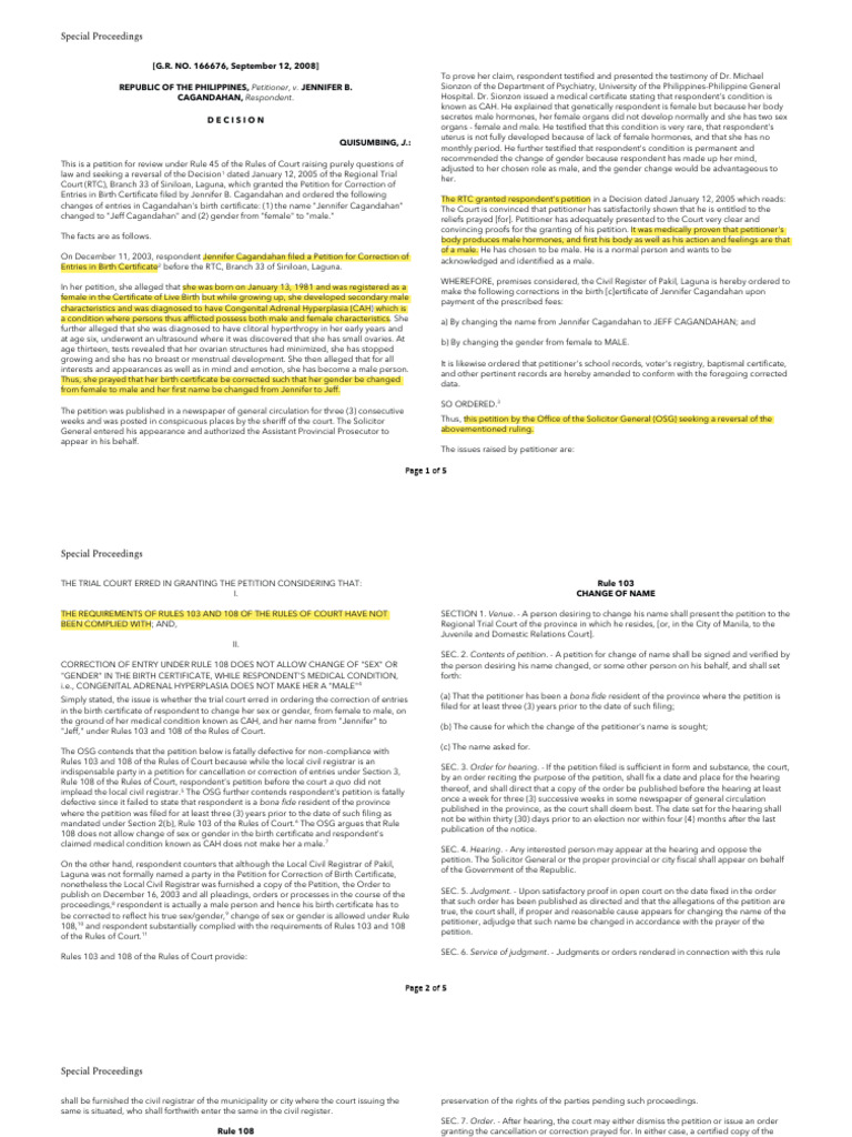 Republic vs. Cagandahan - 565 SCRA | PDF
