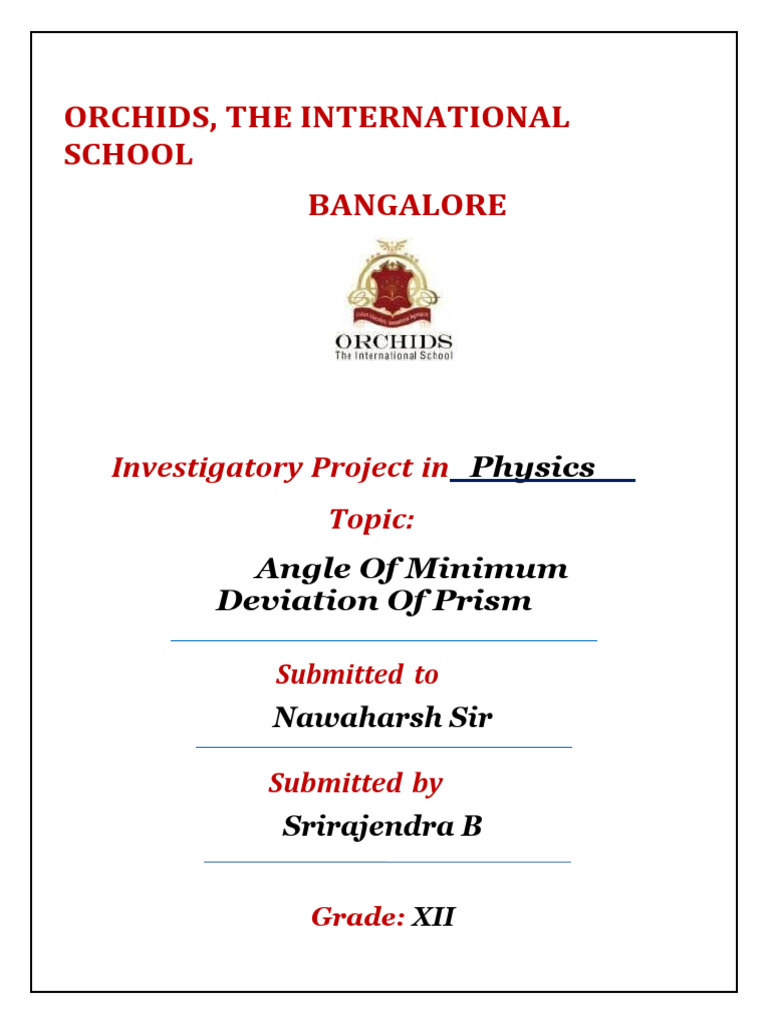 Angle of Minimum Deviation of Prism | PDF | Refraction | Refractive Index