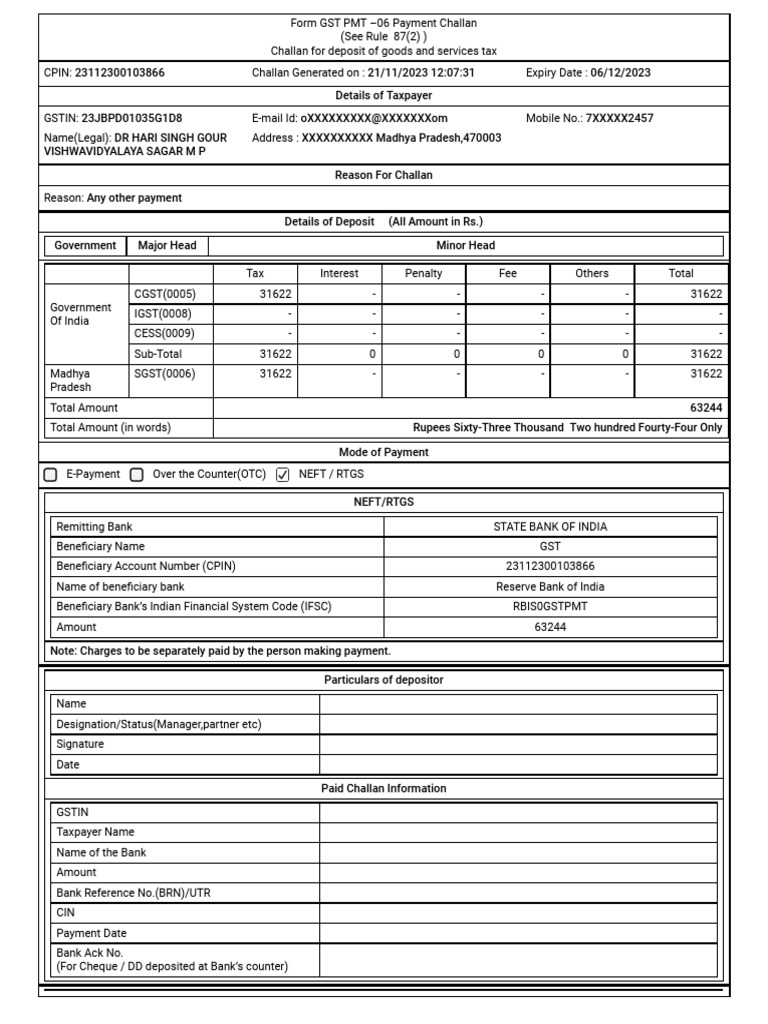 GST Challan | PDF