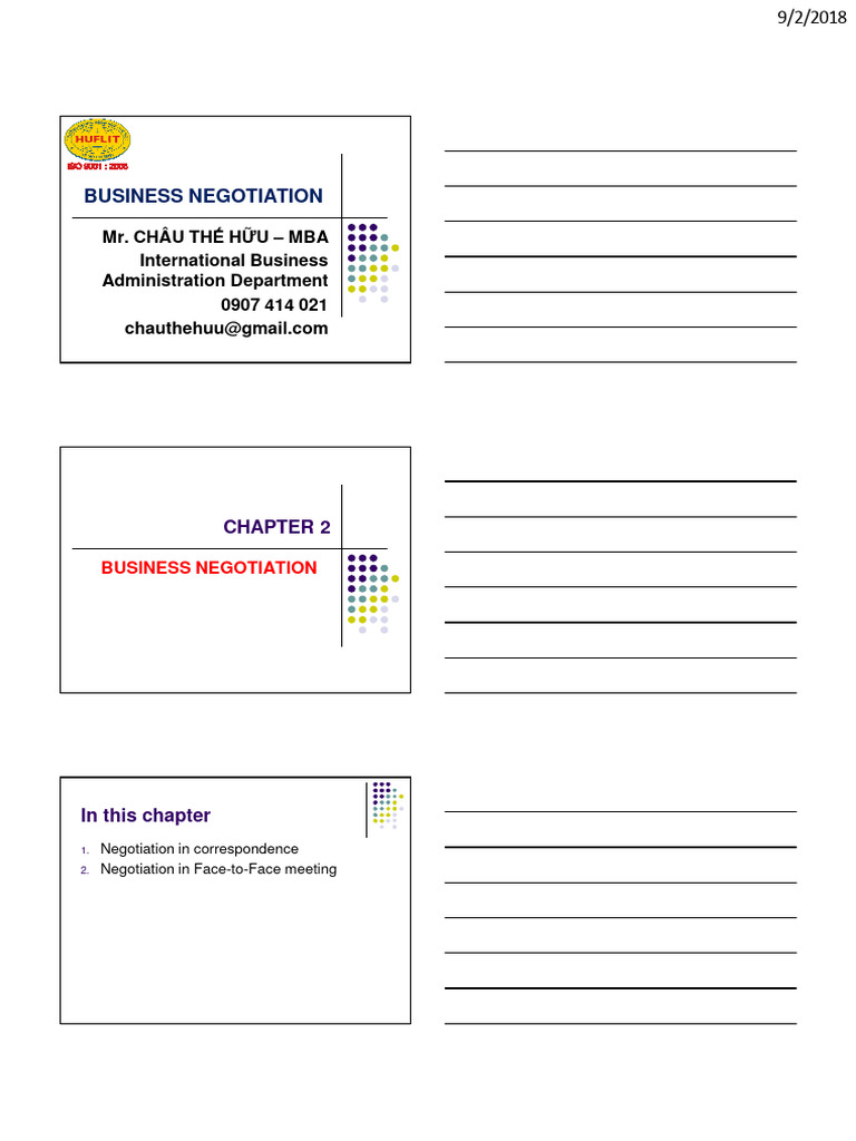 Chapter 2 - Business Negotiation | PDF | Negotiation | Prices