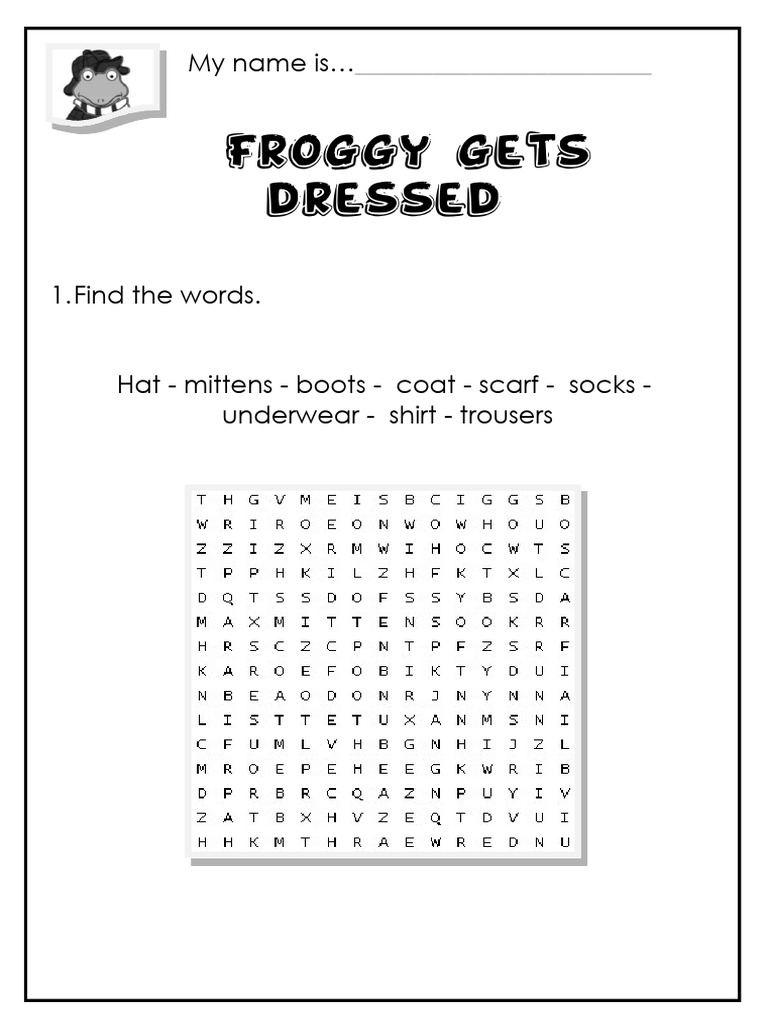 Froggy's Dress-Up Word Game | PDF | Career & Growth | Language Arts ...