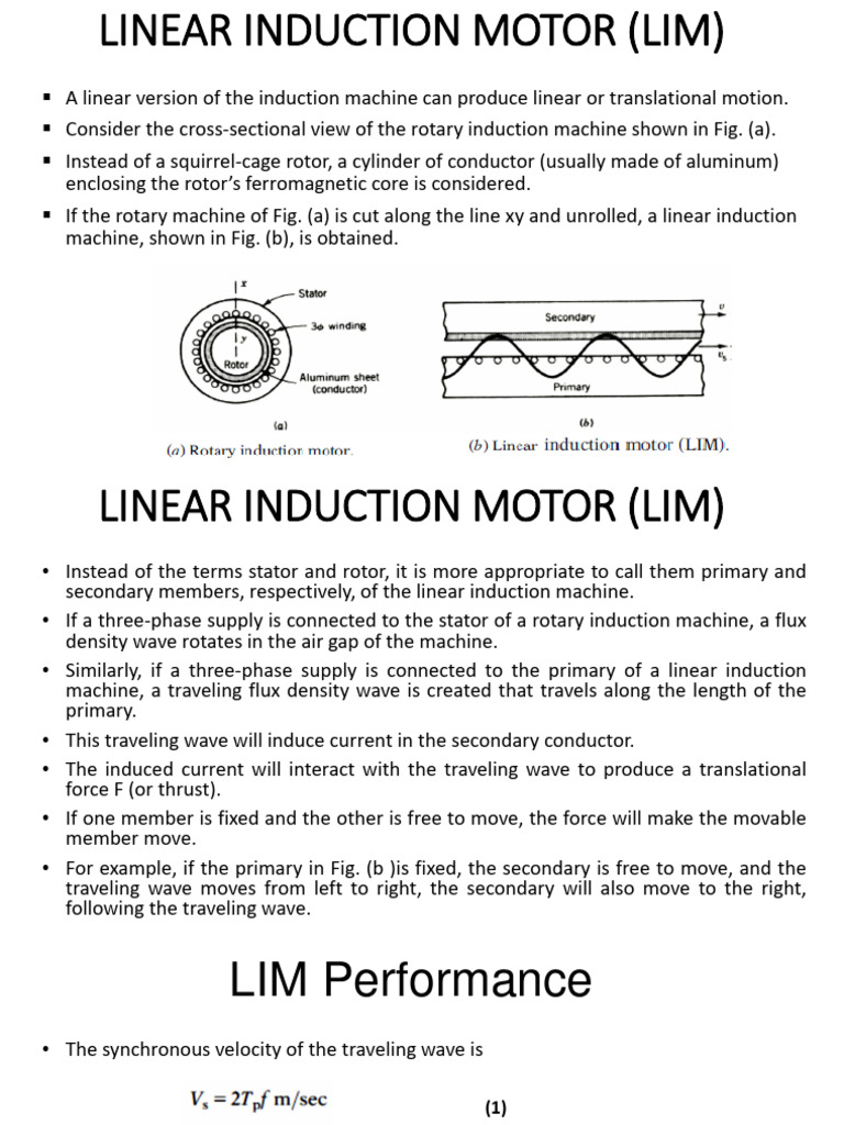 Linear Induction Motor Guide | PDF | Electric Motor | Electrical Equipment