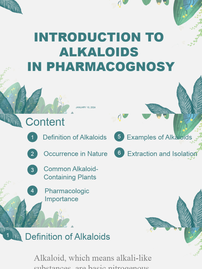 ALKALOIDS - Demo | PDF | Alkaloid | Medicine