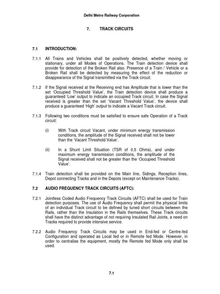 Chapter 7 Track Circuits | PDF | Electrical Engineering | Manufactured ...