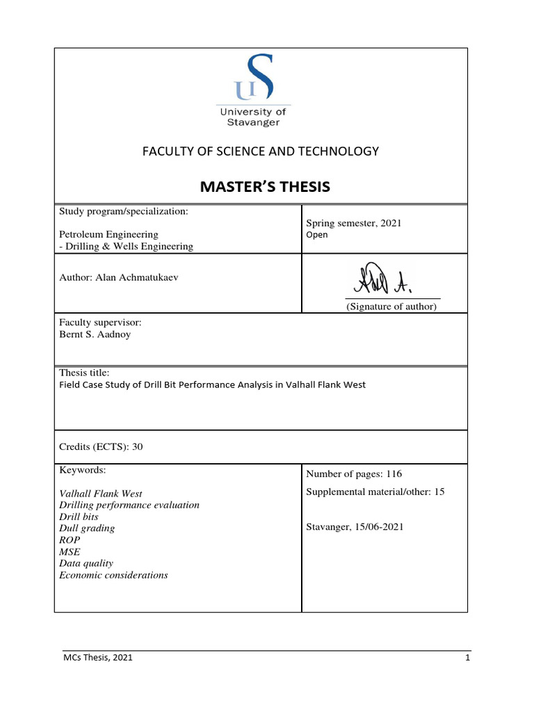 Field Case Study of Drill Bit Performance Analysis in Valhall Flank ...
