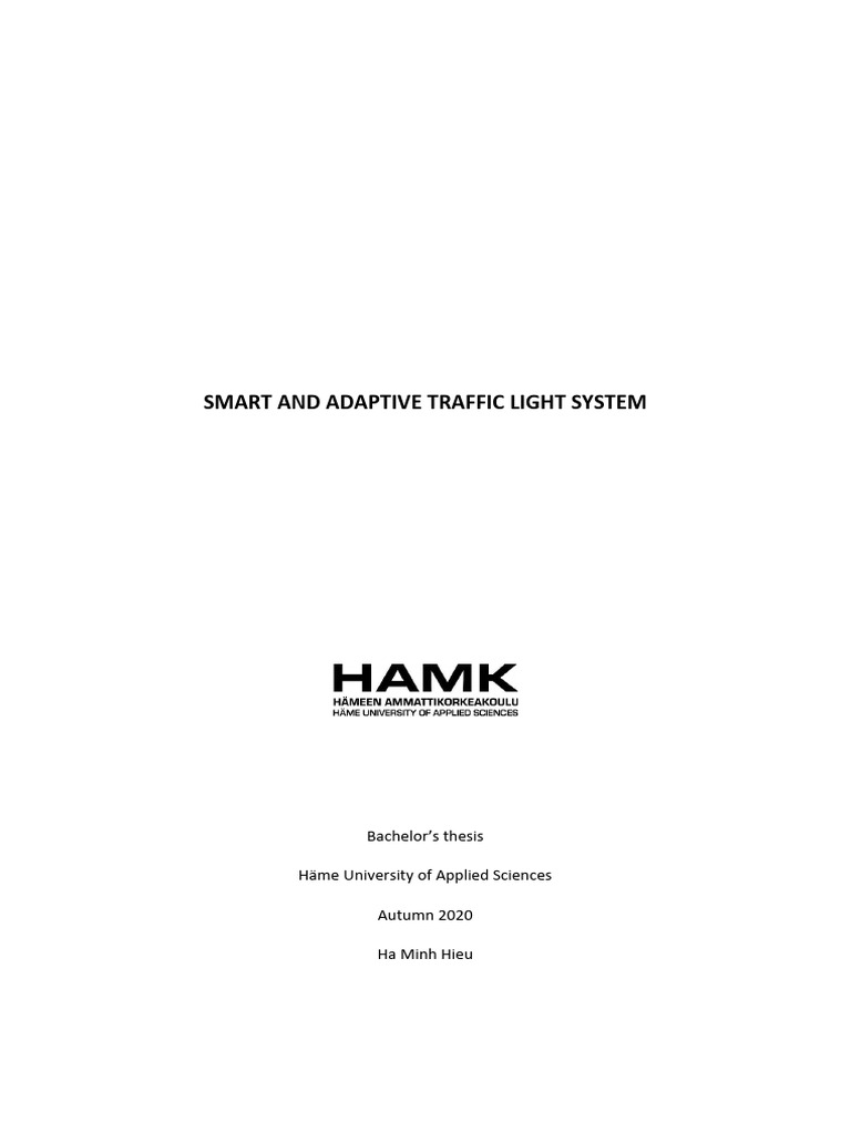 Smart And Adaptive Traffic Light System Hieuha Pdf Traffic