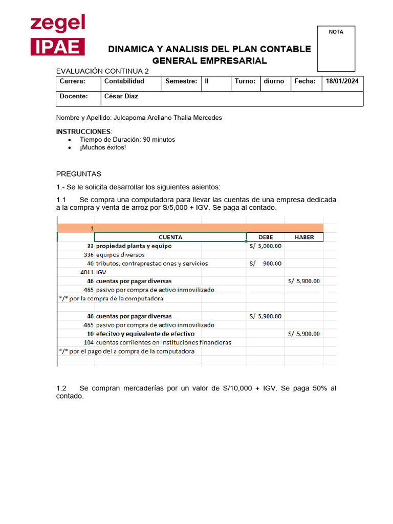 Dinamica Y Analisis Del Plan Contable General Empresarial | PDF