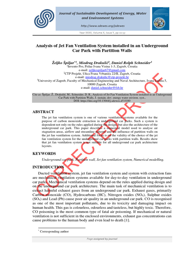 Analysis of Jet Fan Ventilation System Installed I | PDF | Ventilation ...