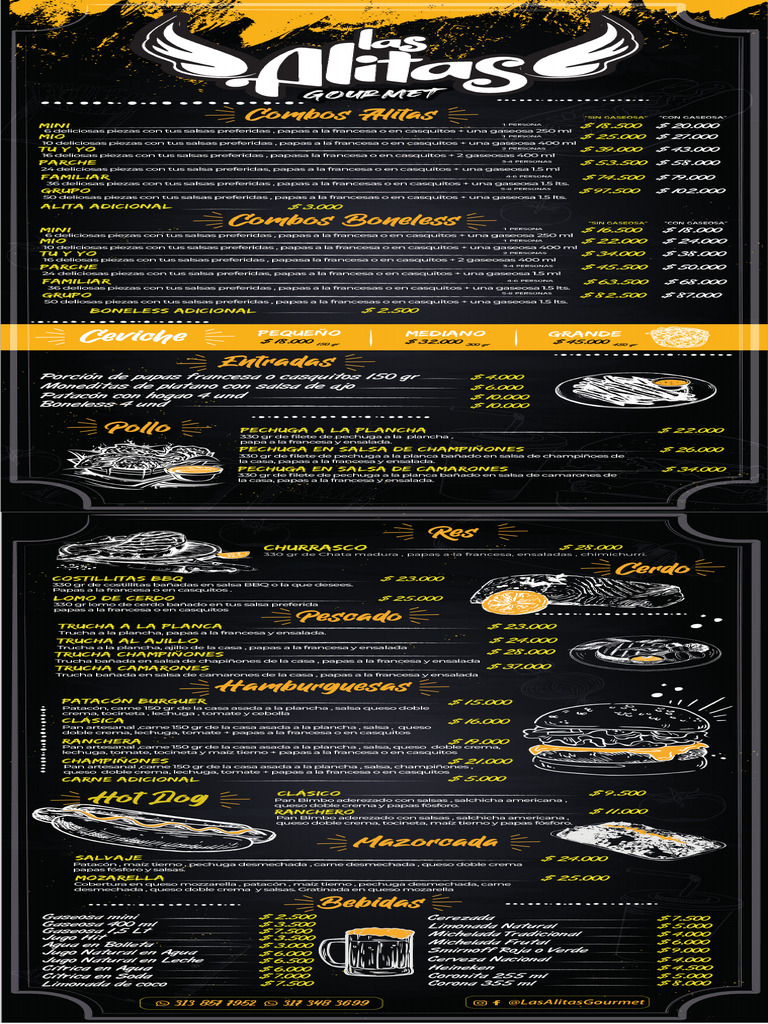 Menu Las Alitas Gourmet 25-05-23 | PDF