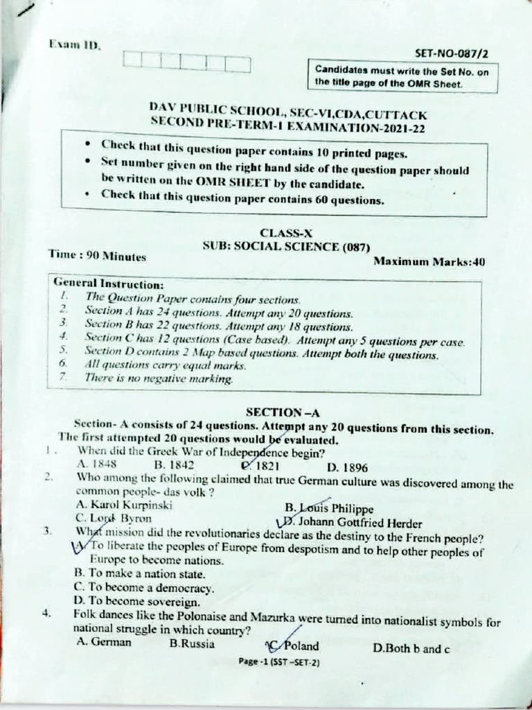 Class 12 Pre Board 2024-26 Question Paper | PDF | Unemployment | Federalism