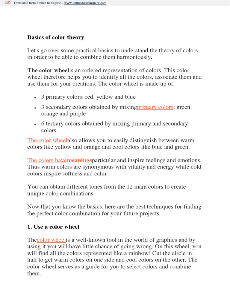 Basics of Color Theory | PDF | Color | Graphic Design