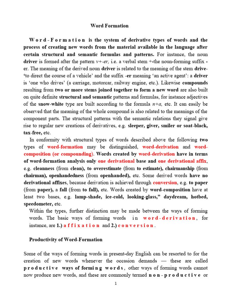 Lexicology. Lecture 9 Affixation | PDF