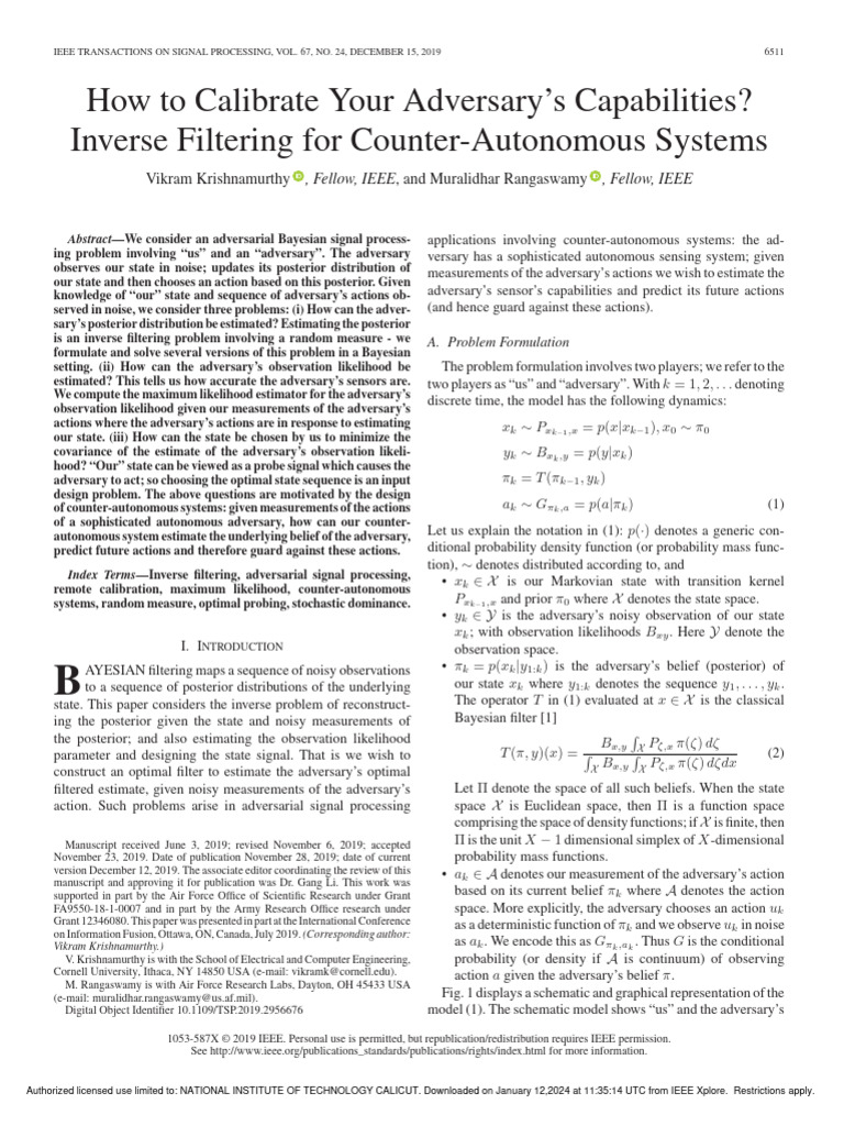How to Calibrate Your Adversarys Capabilities Inverse Filtering for Counter-Autonomous Systems | PDF