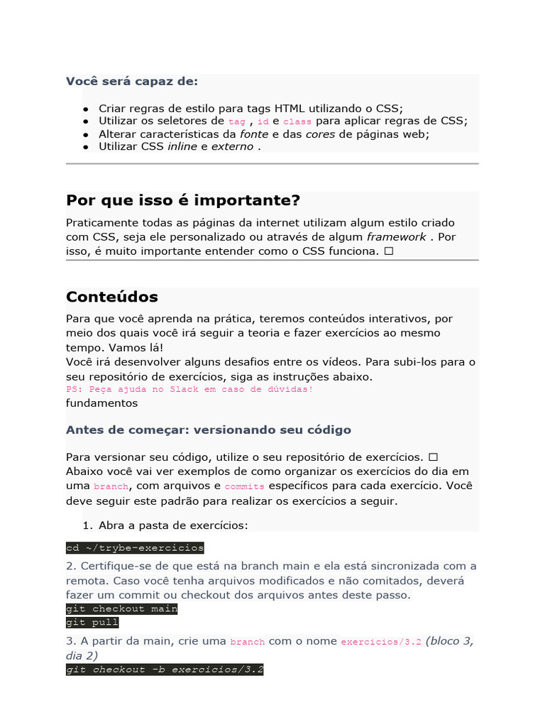03.02- html & CSS - primeiros passos no CSS | PDF | Html | Texto