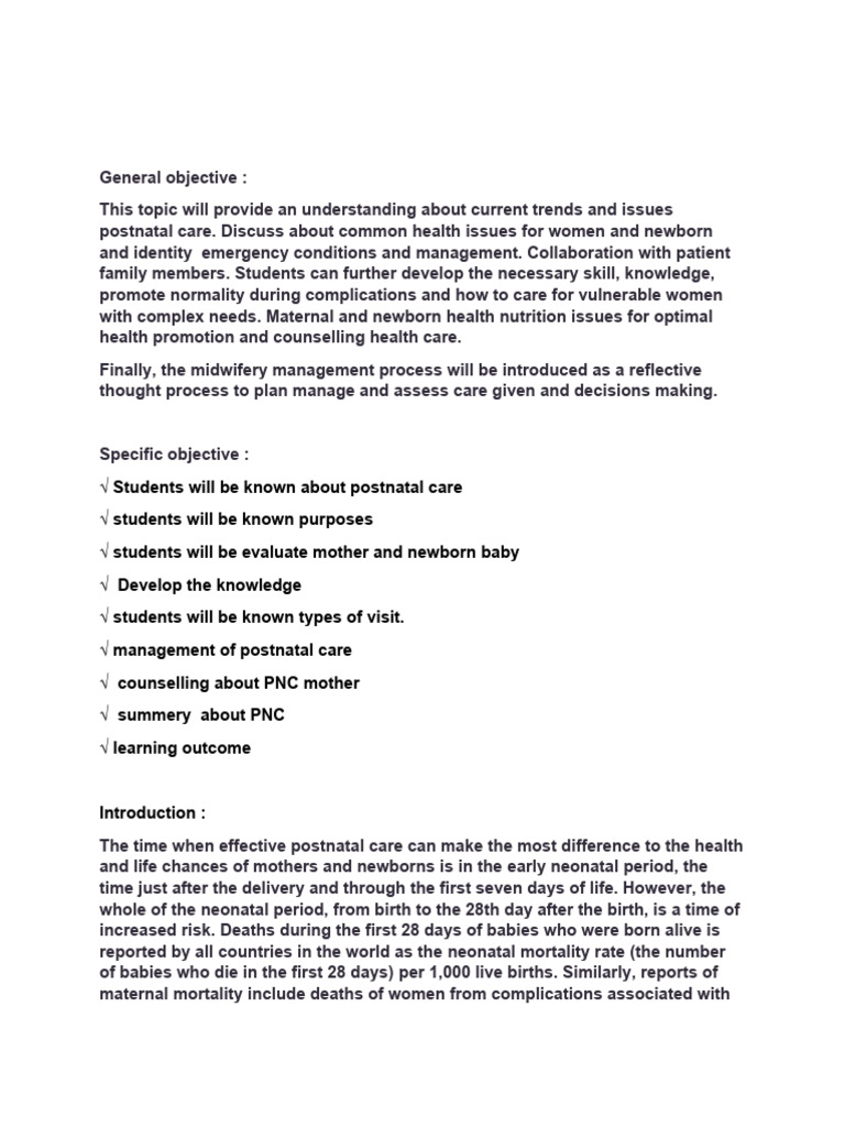 Lesson Plan PNC | PDF | Postpartum Period | Childbirth