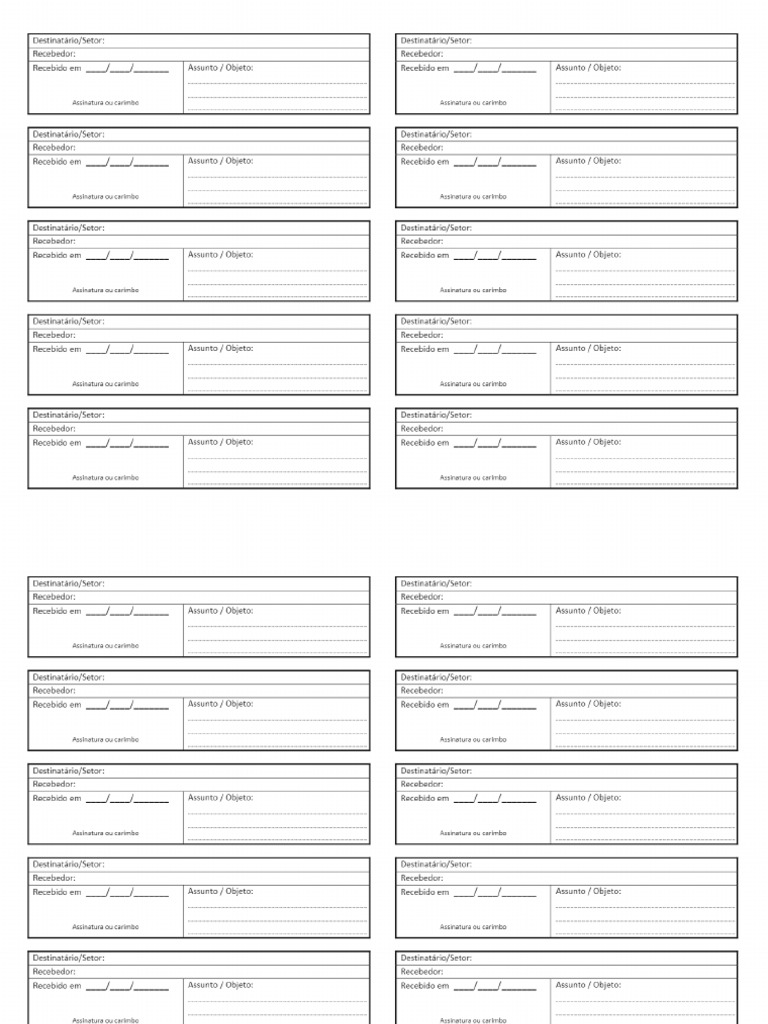 Modelo de Livro de Protocolo PDF | PDF