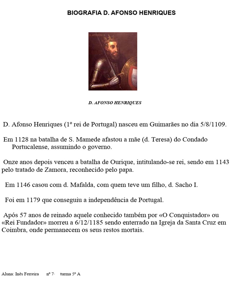 Biografia D. Afonso Henriques | PDF
